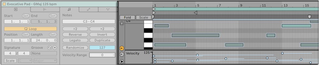 Éditer les notes MIDI et leur dynamique — Ableton Reference Manual ...