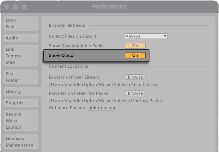 Managing Files and Sets — Ableton Reference Manual Version 11 | Ableton
