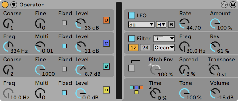 Live Instrument Reference — Ableton Reference Manual Version 11 | Ableton