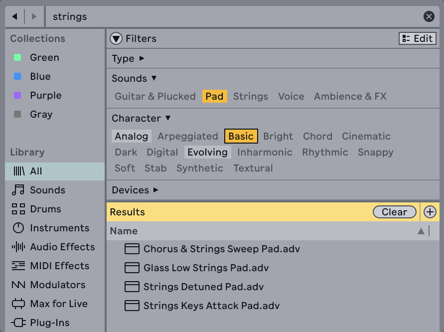 Working with the Browser — Ableton Reference Manual Version 12 | Ableton