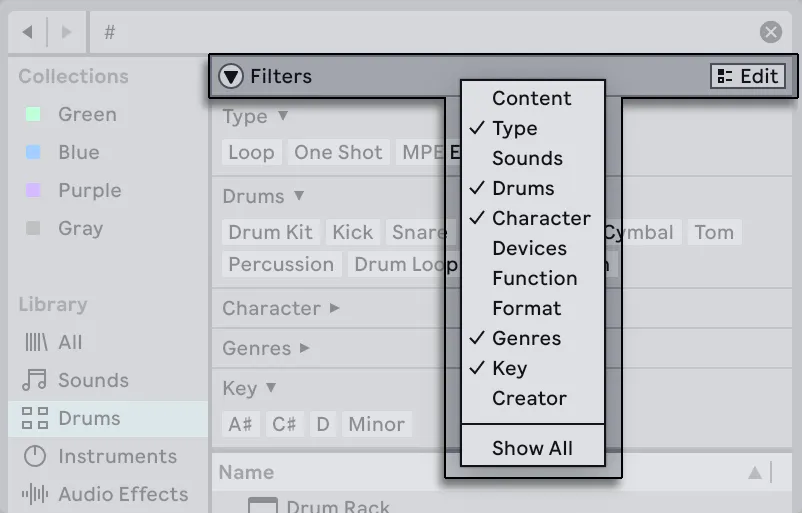 Working with the Browser — Ableton Reference Manual Version 12 | Ableton