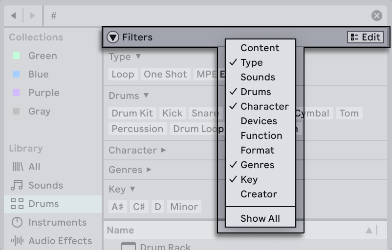 Working with the Browser — Ableton Reference Manual Version 12 | Ableton