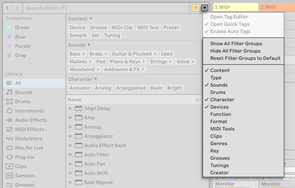 Working with the Browser — Ableton Reference Manual Version 12 | Ableton