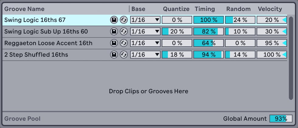 Using Grooves — Ableton Reference Manual Version 12 | Ableton