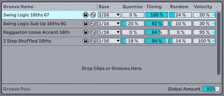 Using Grooves — Ableton Reference Manual Version 12 Ableton