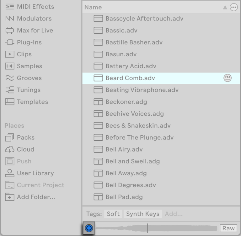 Working with the Browser — Ableton Reference Manual Version 12 | Ableton