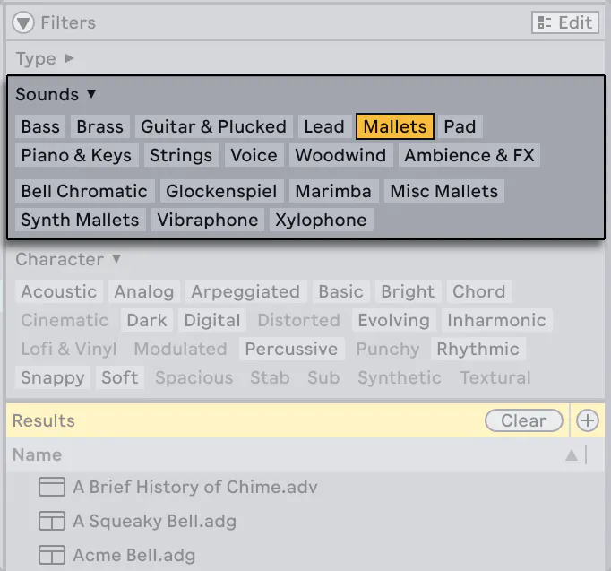 Working with the Browser — Ableton Reference Manual Version 12 | Ableton