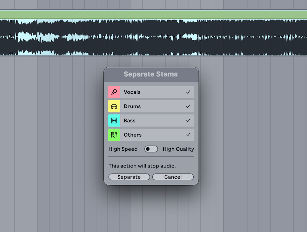 Stem Separation — Ableton Reference Manual Version 12 | Ableton