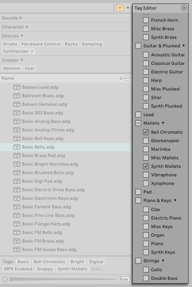 Working with the Browser — Ableton Reference Manual Version 12 | Ableton