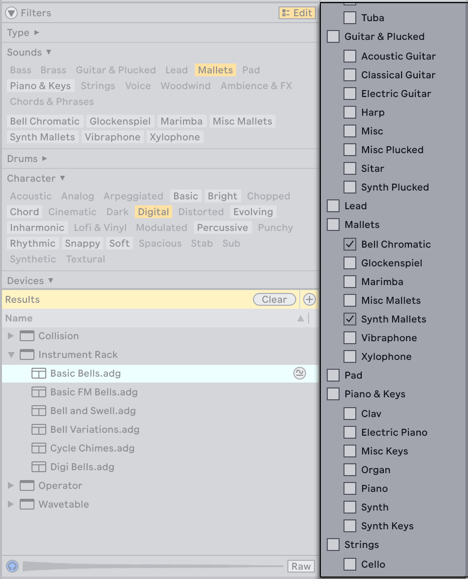 Working with the Browser — Ableton Reference Manual Version 12 | Ableton